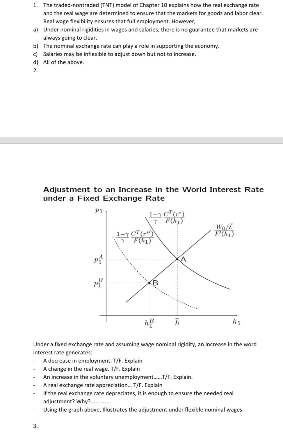 Solved 1. The traded-nontraded (TNT) model of Chapter 10 | Chegg.com