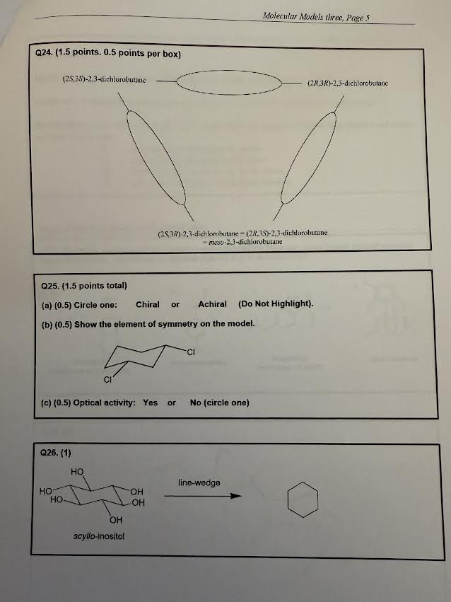 Q25: Construct a model of 1,3-dichlorocyclohexane | Chegg.com
