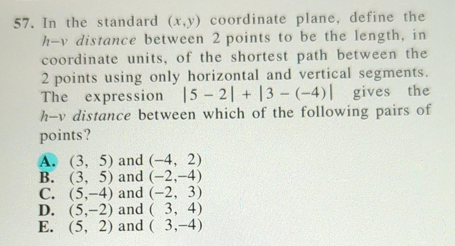 Solved 57. In the standard (x,y) coordinate plane, define | Chegg.com