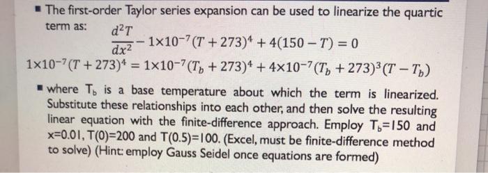 Solved - • The first-order Taylor series expansion can be | Chegg.com
