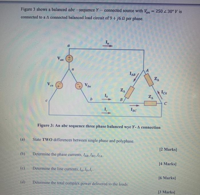 Solved Figure 3 shows a balanced abc-sequence Y - connected | Chegg.com