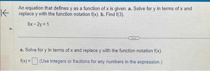 Solved An equation that defines y as a function of x is | Chegg.com