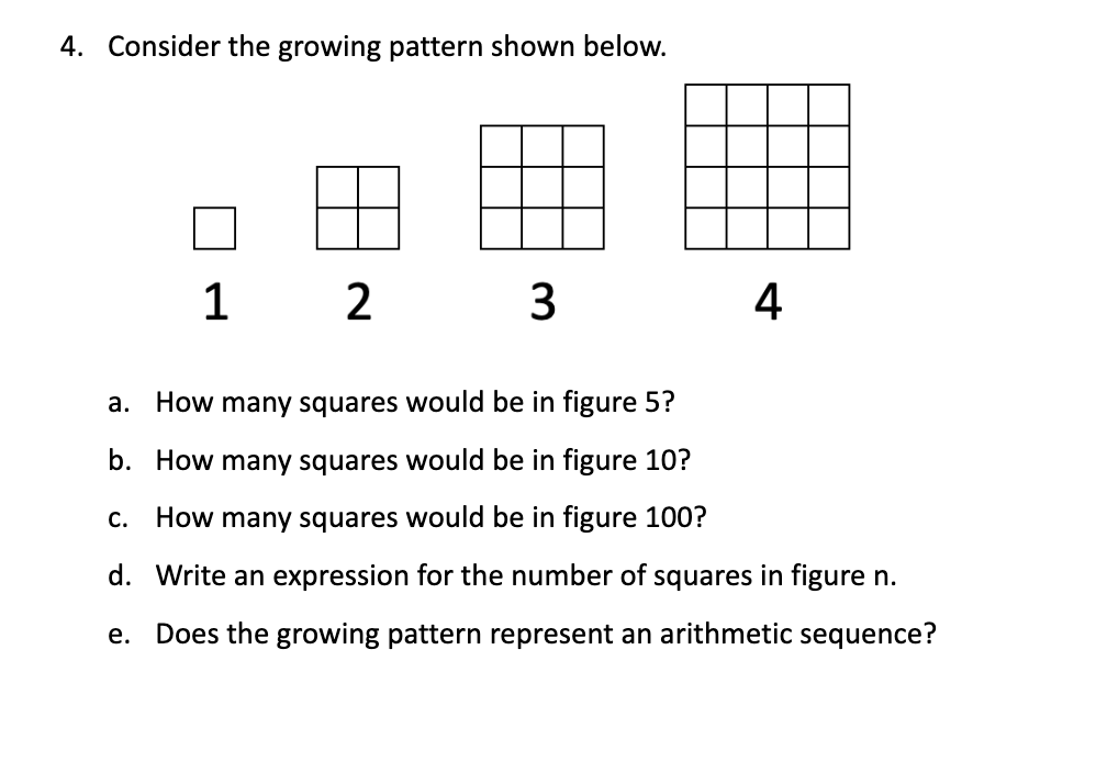 Solved Consider the growing pattern shown below.a. ﻿How many | Chegg.com