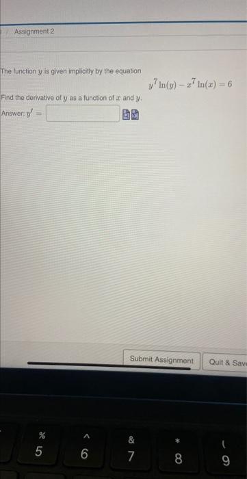 Solved The function y is given implicitly by the equation | Chegg.com