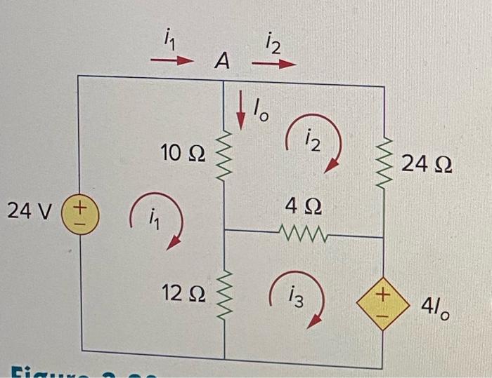 Solved Use mesh analysis to find the current Io in the | Chegg.com