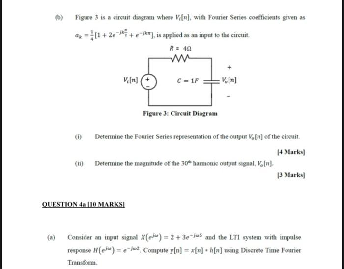 Solved (b) Figure 3 is a circuit diagram where Vi[n], with | Chegg.com