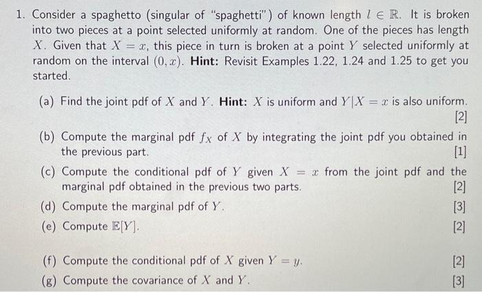 Solved 1. Consider a spaghetto (singular of "spaghetti") of | Chegg.com