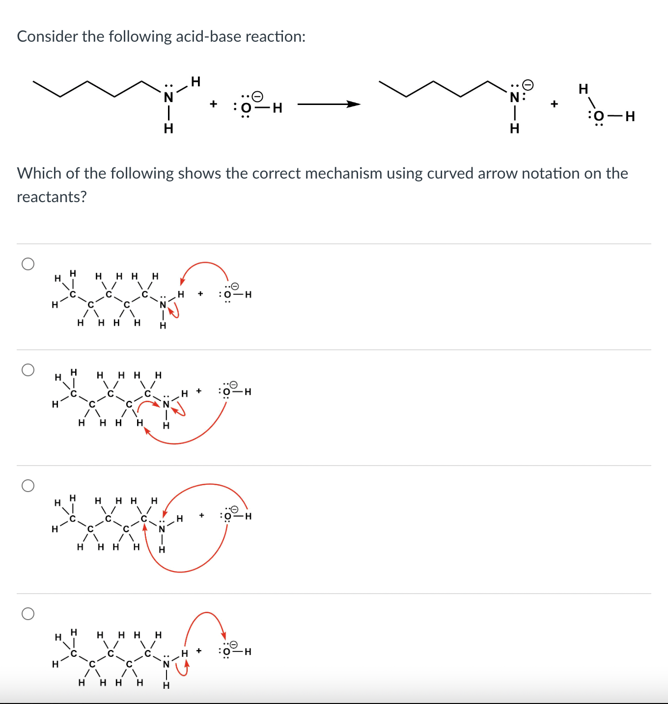 Solved Consider the following acid-base reaction: Which of | Chegg.com