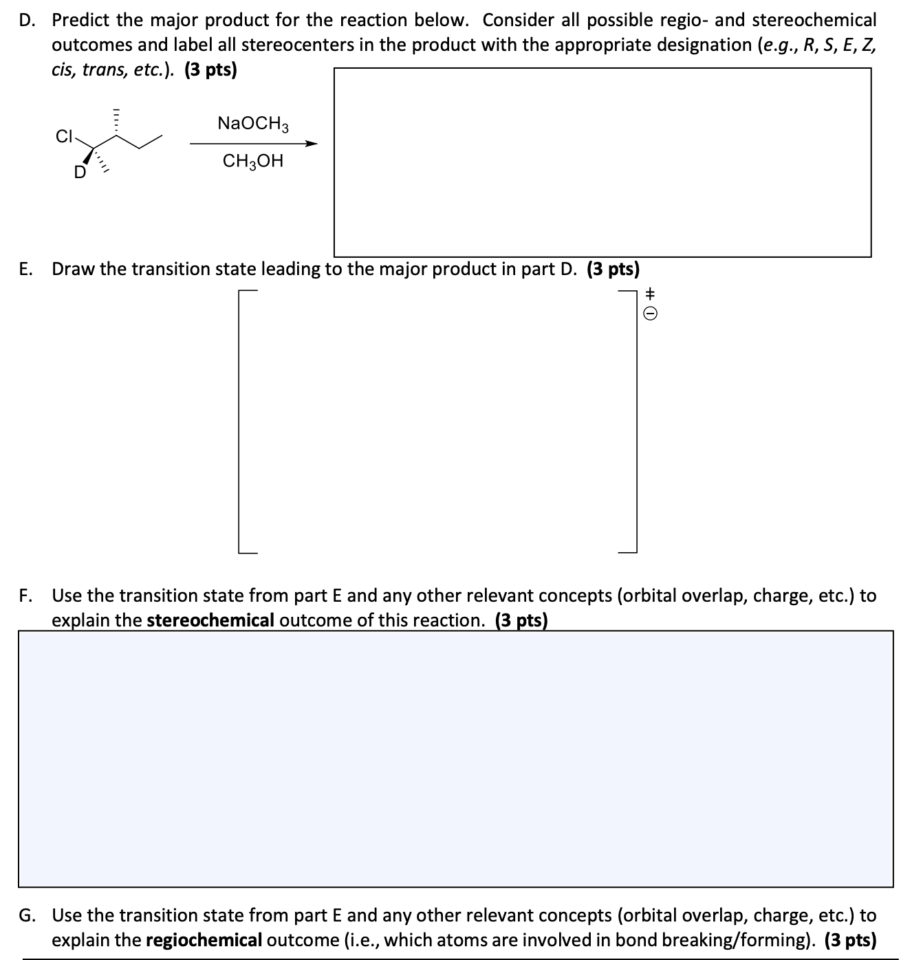 Solved cis, trans, etc.). (3 ﻿pts) ﻿E. ﻿Draw the transition | Chegg.com