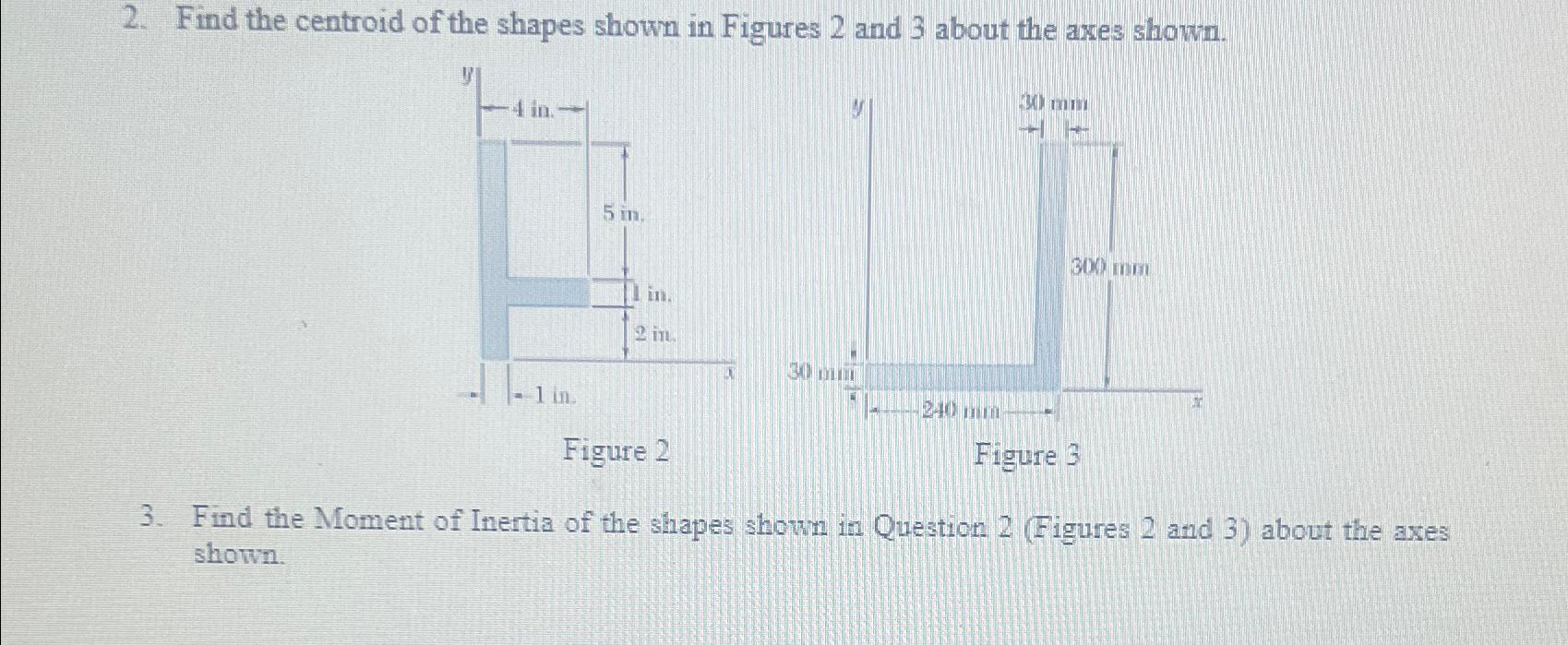 Solved Find the centroid of the shapes shown in Figures 2 | Chegg.com