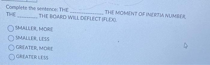 Solved Complete the sentence: THE THE MOMENT OF INERTIA | Chegg.com