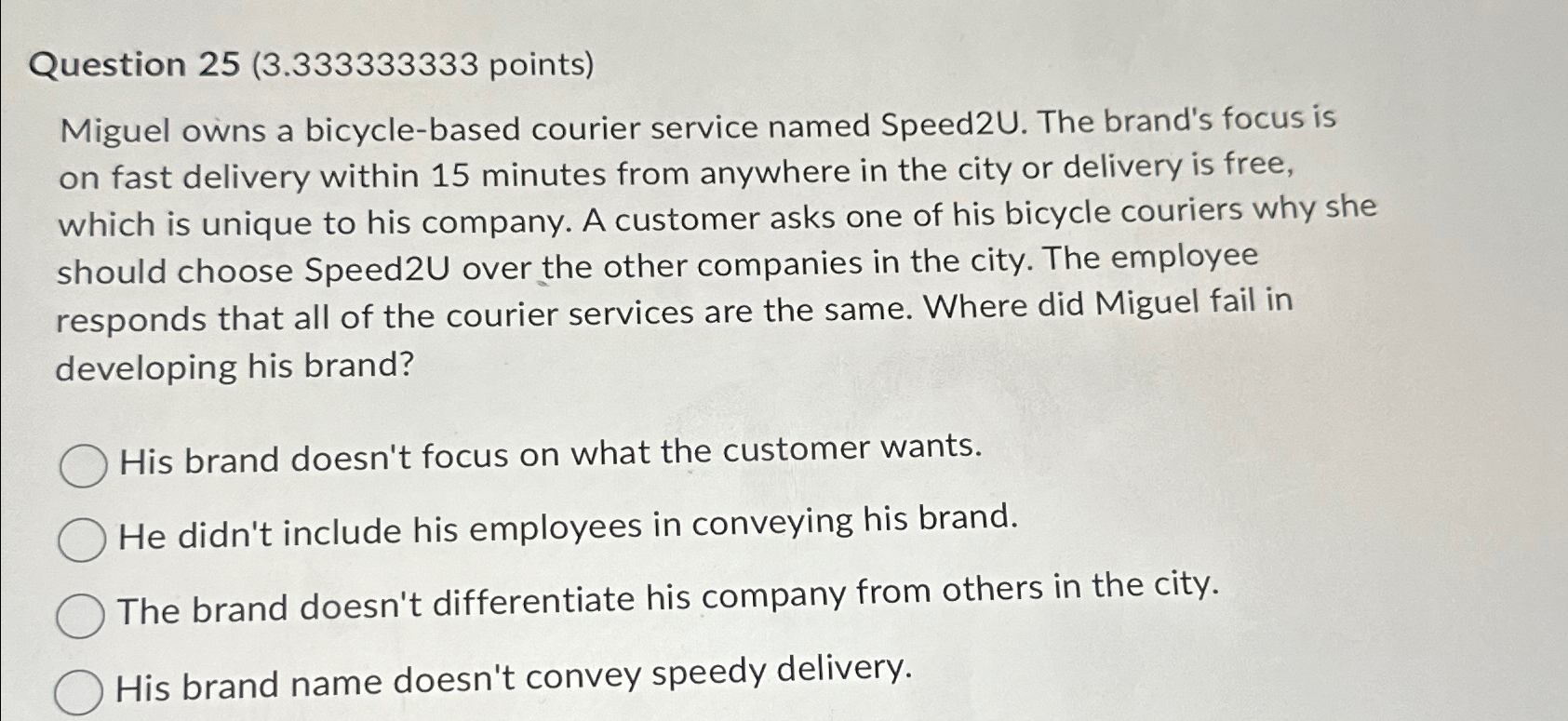 Solved Question 25 ( 3.333333333 ﻿points)Miguel owns a | Chegg.com