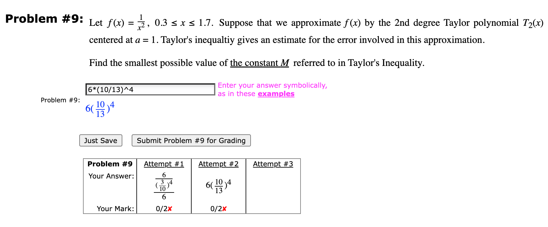 Solved Find the smallest possible value of the constant M | Chegg.com