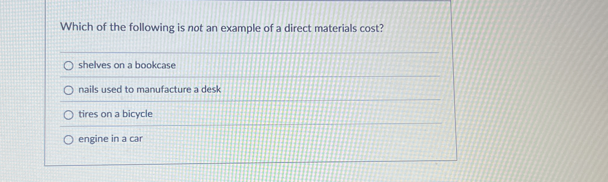 Solved Which of the following is not an example of a direct | Chegg.com
