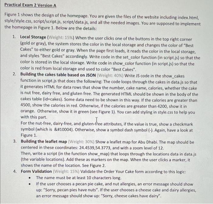 Practical Exam 2 Version A Figure 1 shows the design | Chegg.com