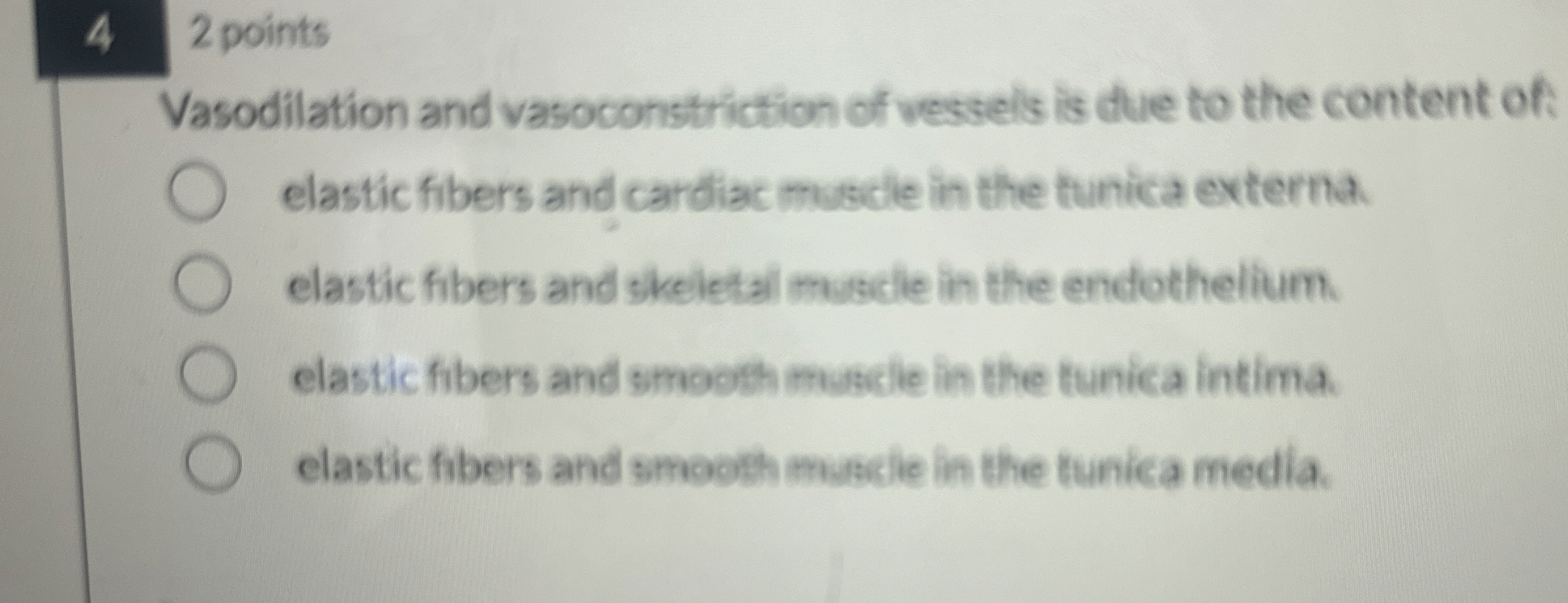 Solved 4 2pointsVasodilation and vasoconstriction of vessels | Chegg.com