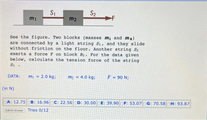 Solved R= radius =104 mSee the figure. Two blocks (masses m1 | Chegg.com