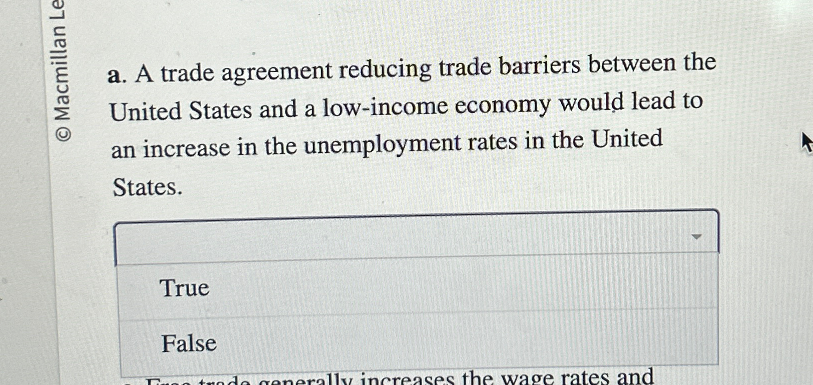 Solved a. ﻿A trade agreement reducing trade barriers between | Chegg.com