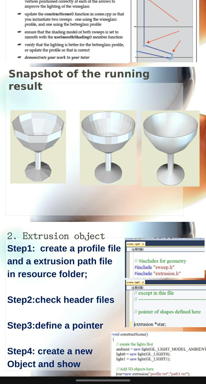 3D Model (2) Sweeps & Extrusion Objects 1. sweep | Chegg.com