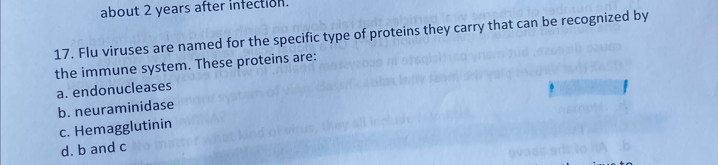 Solved 17. ﻿Flu viruses are named for the specific type of | Chegg.com