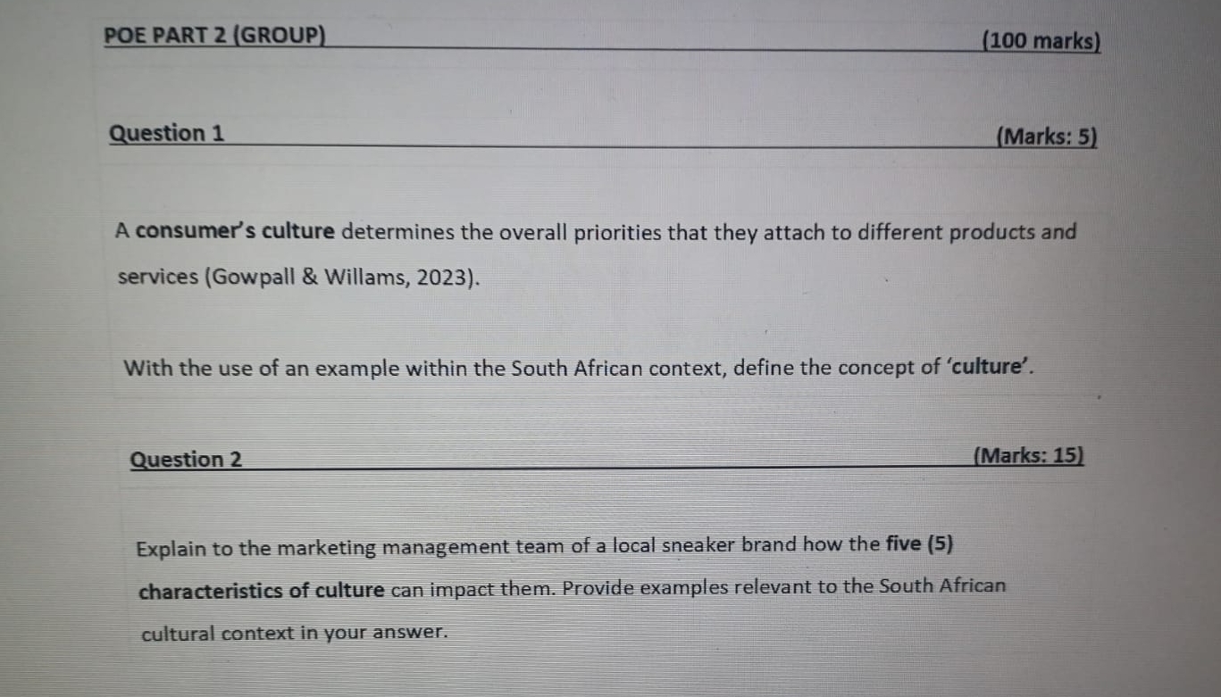 Solved POE PART 2 (GROUP)(100 ﻿marks)Question 1(Marks: 5)A | Chegg.com