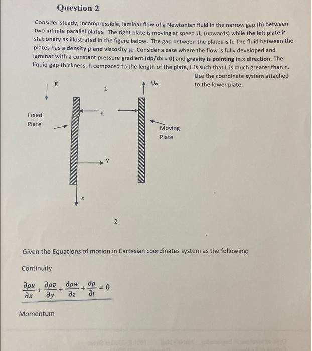 Solved Consider steady, incompressible, laminar flow of a | Chegg.com