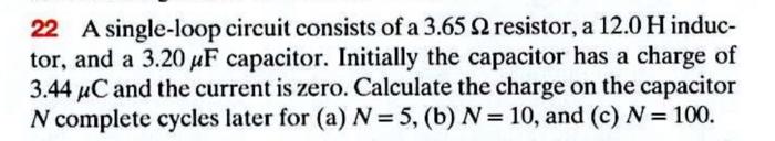 22 A single-loop circuit consists of a 3.65 2 | Chegg.com