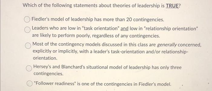 Solved Which of the following statements about theories of | Chegg.com