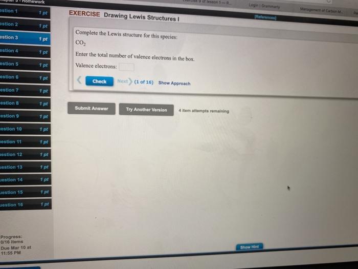 Solved homework estion 1 1 pt EXERCISE Drawing Lewis | Chegg.com Solved homework estion 1 1 pt EXERCISE Drawing Lewis | Chegg.com