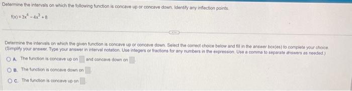 Solved Complete parts a through c for the given function. | Chegg.com