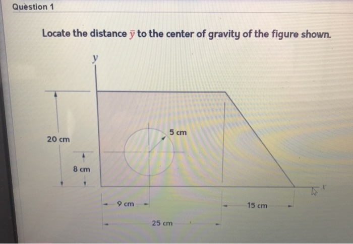 Solved Question 1 Locate the distance y to the center of | Chegg.com