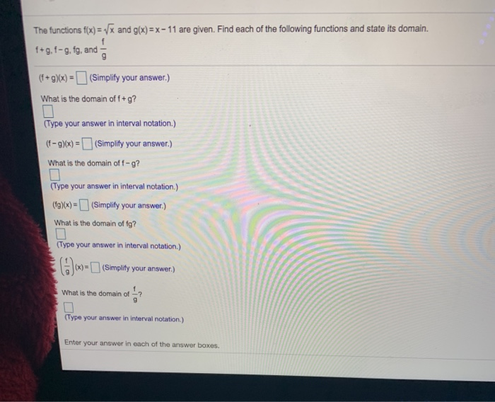 Solved The functions f(x) = 1/x and g(x) = x - 11 are given. | Chegg.com