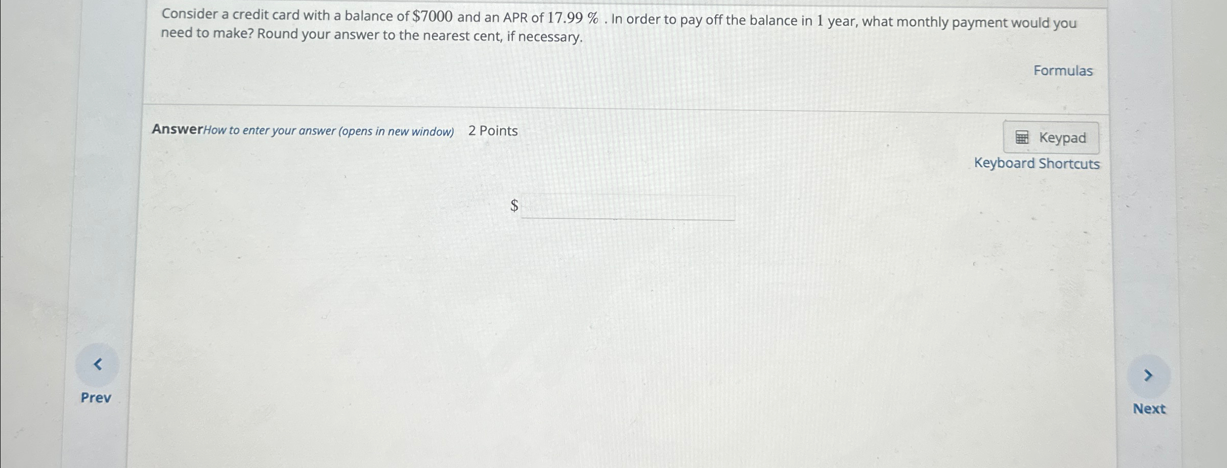 Solved Consider a credit card with a balance of $7000 ﻿and | Chegg.com