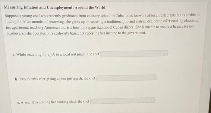 Solved Measuring Inflation and Unemployment: Around the | Chegg.com