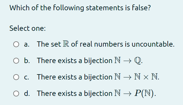 Solved Which of the following statements is false?Select | Chegg.com