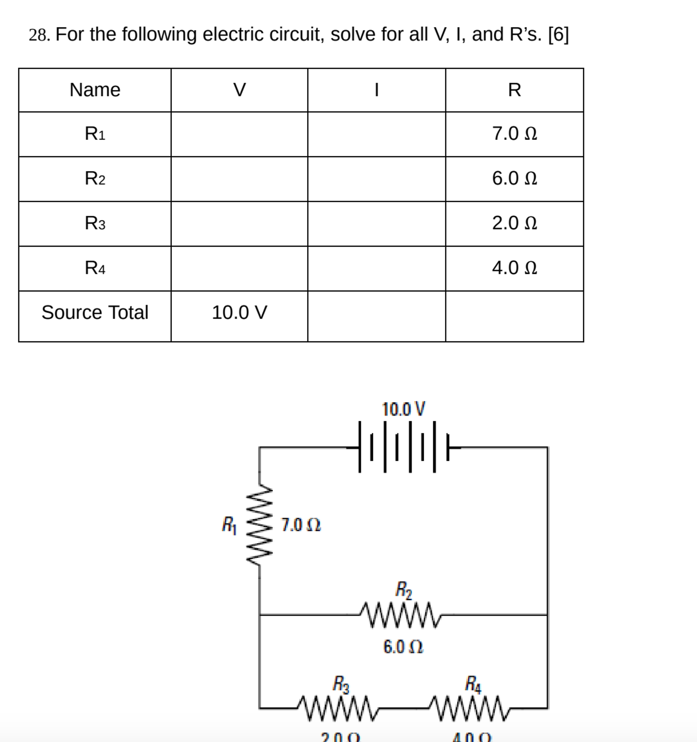 30. ﻿For the following electric circuit, solve for | Chegg.com