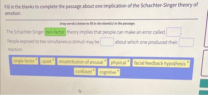 Solved Fill in the blanks to complete the passage about one | Chegg.com