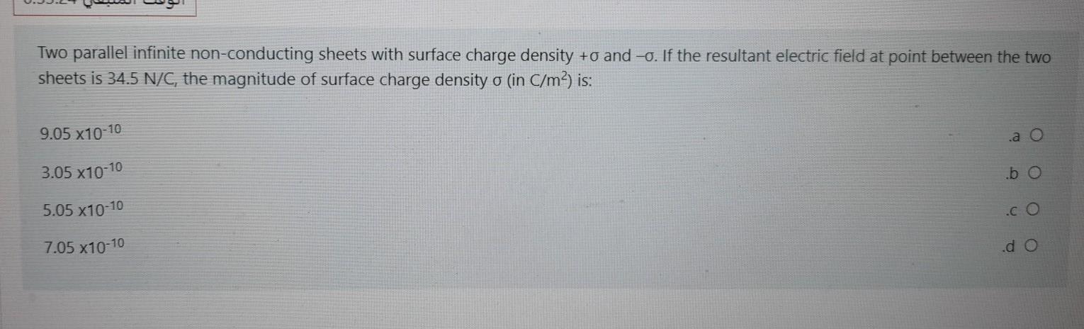 Solved Two parallel infinite non-conducting sheets with | Chegg.com