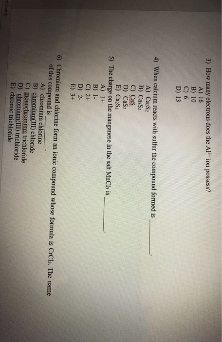 Solved Name the following ionic compounds: 1) NaBr 2) Сао | Chegg.com