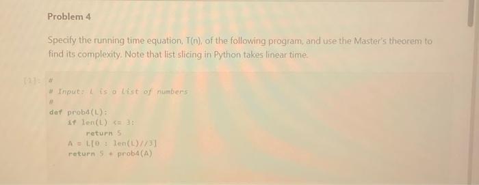 Specify the running time equation, T(n), of the | Chegg.com Specify the running time equation, T(n), of the | Chegg.com