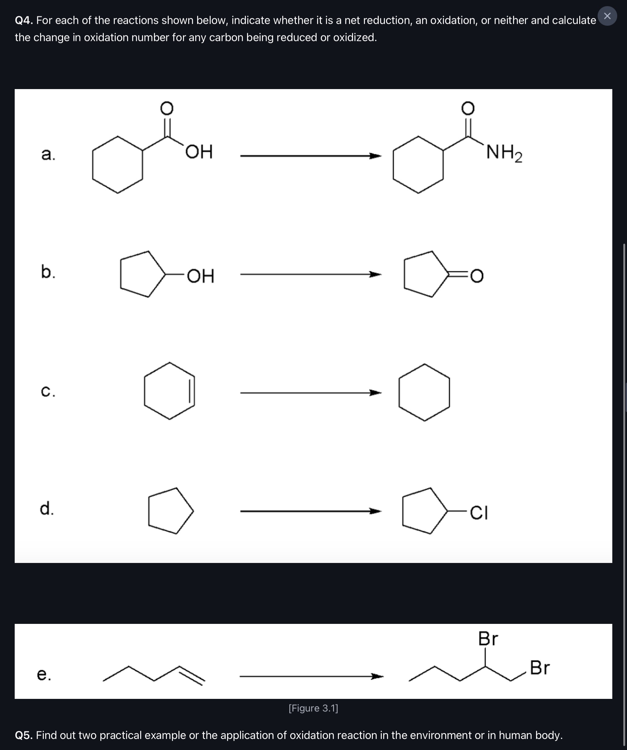 Solved Q4. ﻿For each of the reactions shown below, indicate | Chegg.com