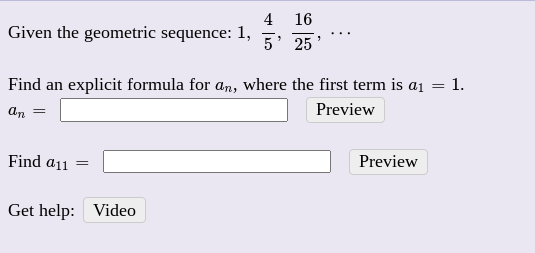 Solved For the sequence an=an-1+an-2 ﻿and a1=4,a2=5,Given | Chegg.com