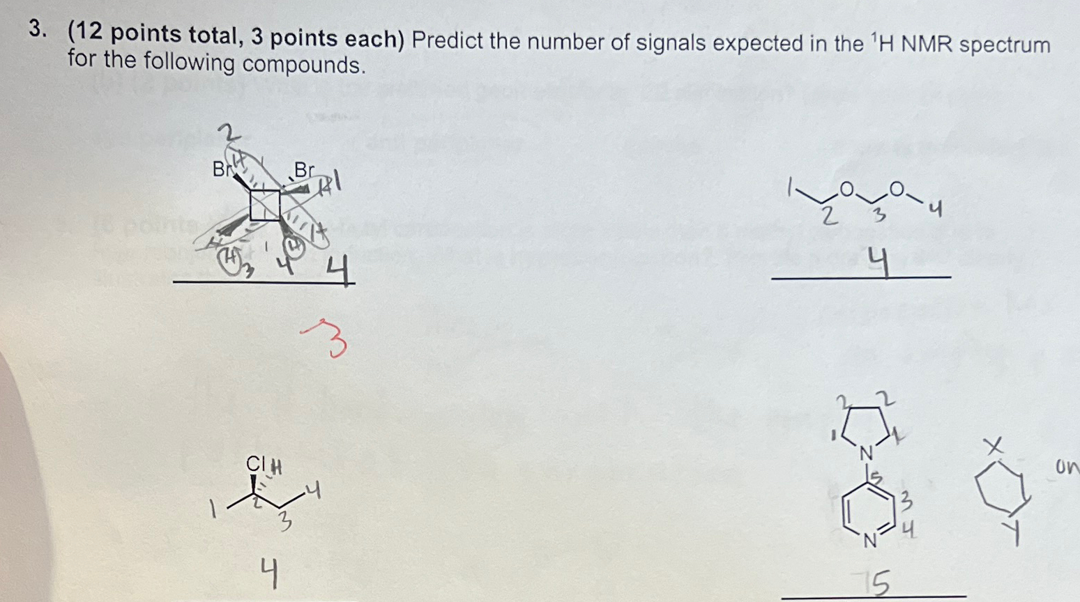 Solved (12 ﻿points total, 3 ﻿points each) ﻿Predict the | Chegg.com