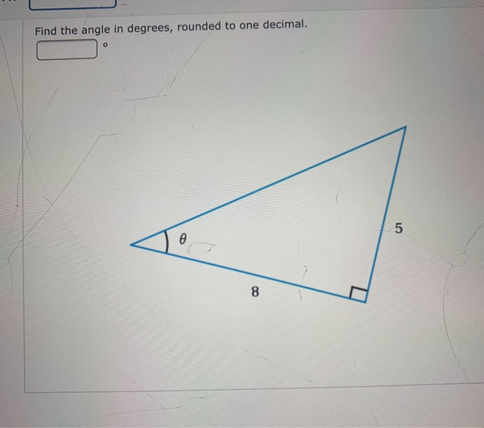 Solved Find the angle in degrees, rounded to one decimal. | Chegg.com