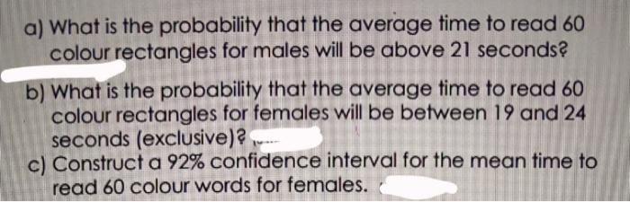 Solved Naming the ink color of color words can be difficult. | Chegg.com