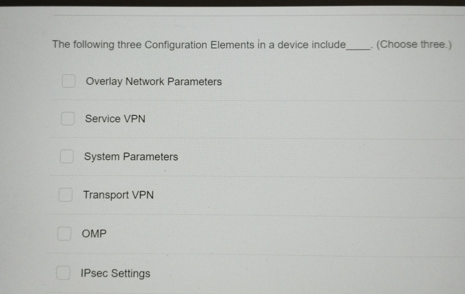 Solved The following three Configuration Elements in a | Chegg.com