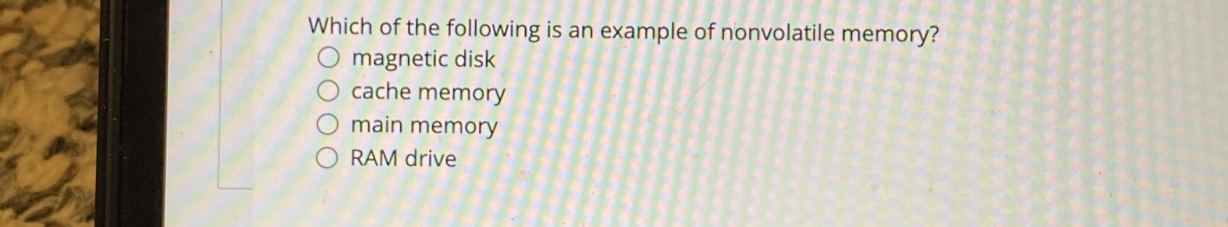 Solved Which of the following is an example of nonvolatile | Chegg.com