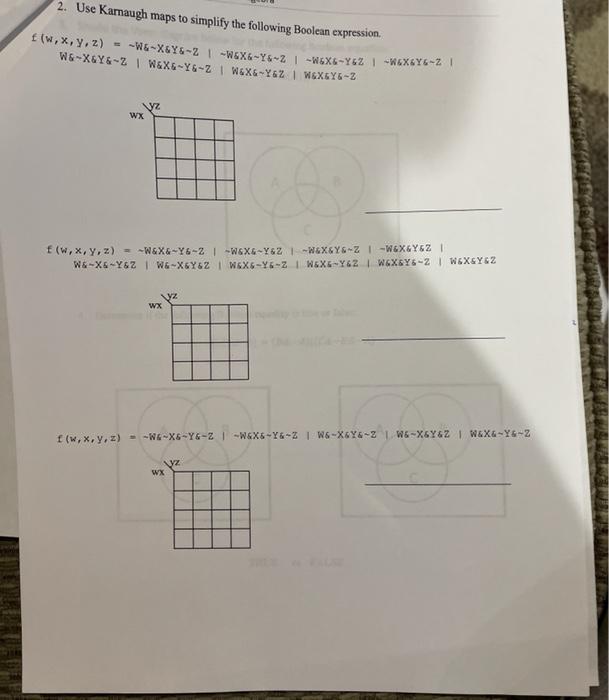 Solved 2. Use Karnaugh maps to simplify the following | Chegg.com