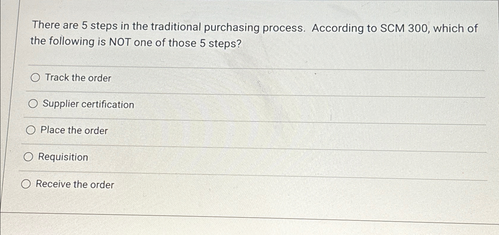 Solved There are 5 ﻿steps in the traditional purchasing | Chegg.com