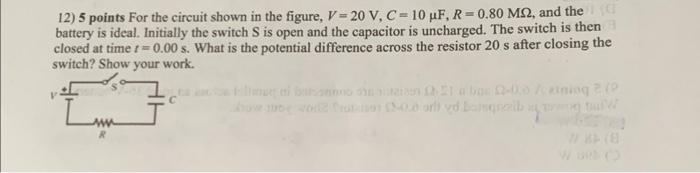 Solved 12) 5 points For the circuit shown in the figure, | Chegg.com